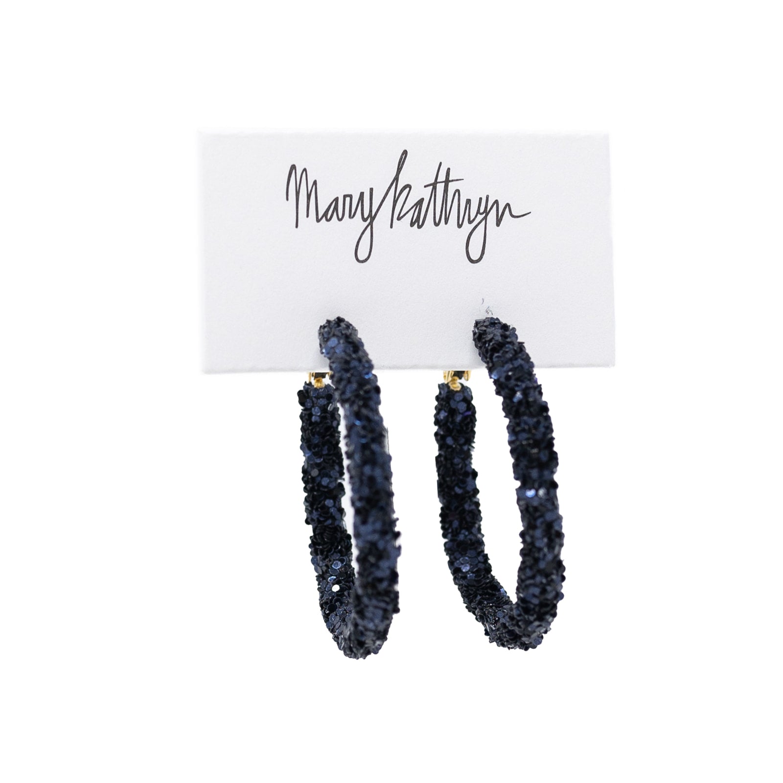 Navy Glitter Hoops – Mary Kathryn Design
