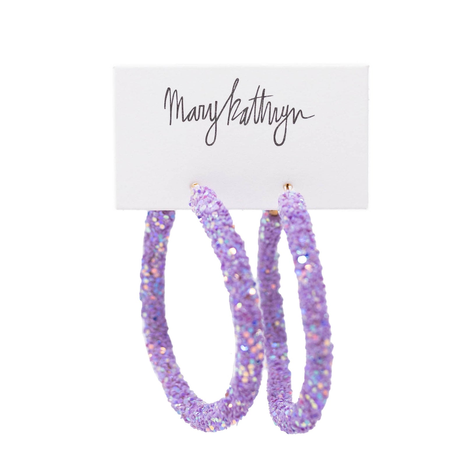 Lavender Glitter Hoops – Mary Kathryn Design