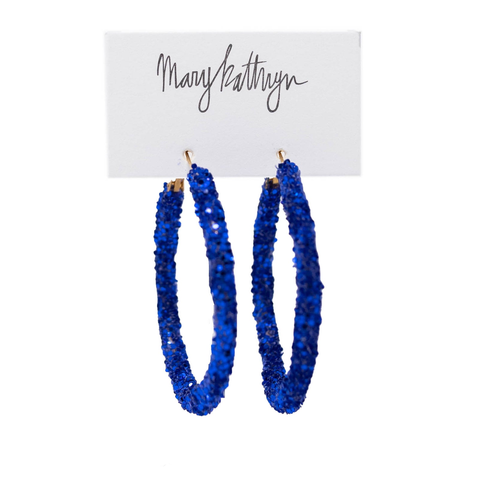 Royal Blue Glitter Hoops – Mary Kathryn Design