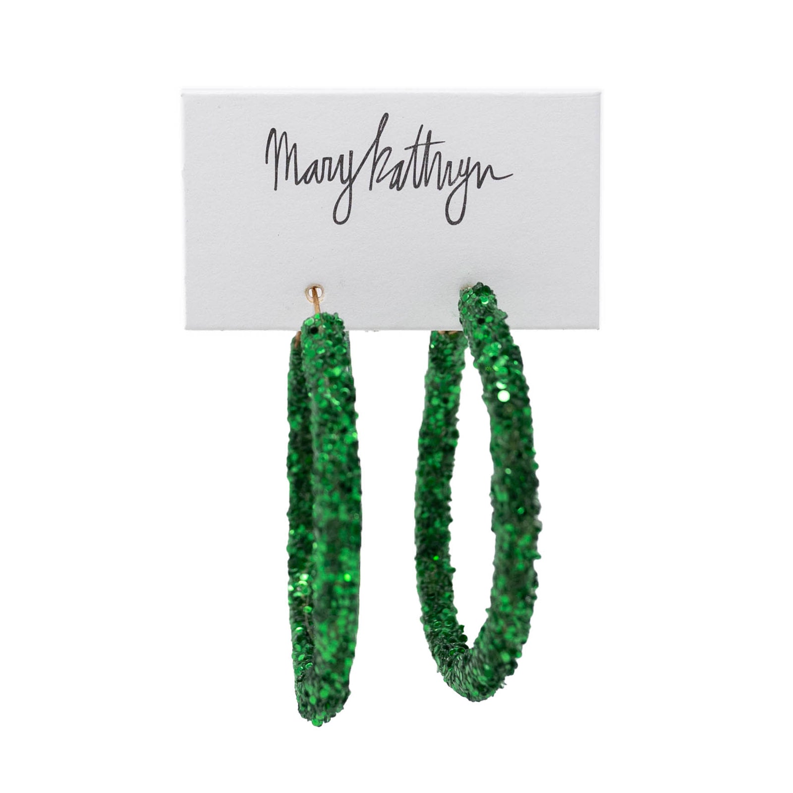 Evergreen Glitter Hoops – Mary Kathryn Design