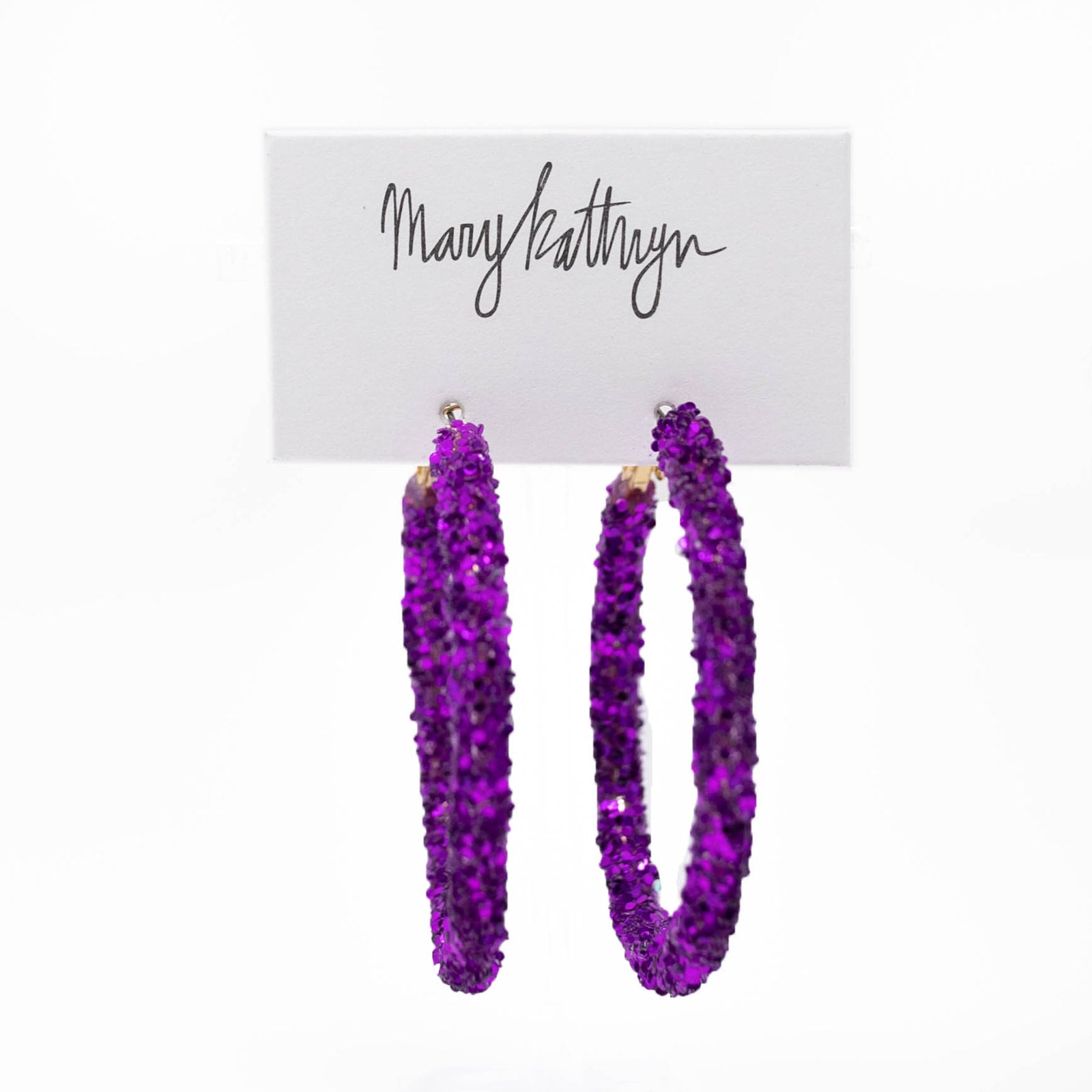 Violet Glitter Hoops – Mary Kathryn Design
