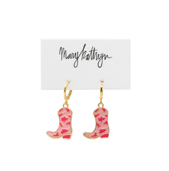 Pink Cowprint Cowboy Boot Huggies – Mary Kathryn Design