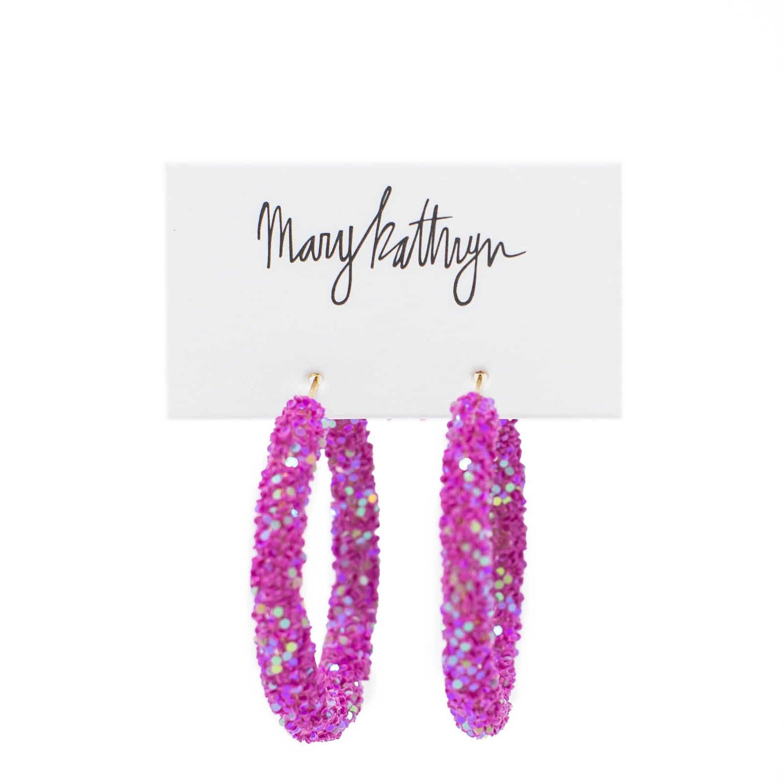 Magenta Glitter Hoops – Mary Kathryn Design