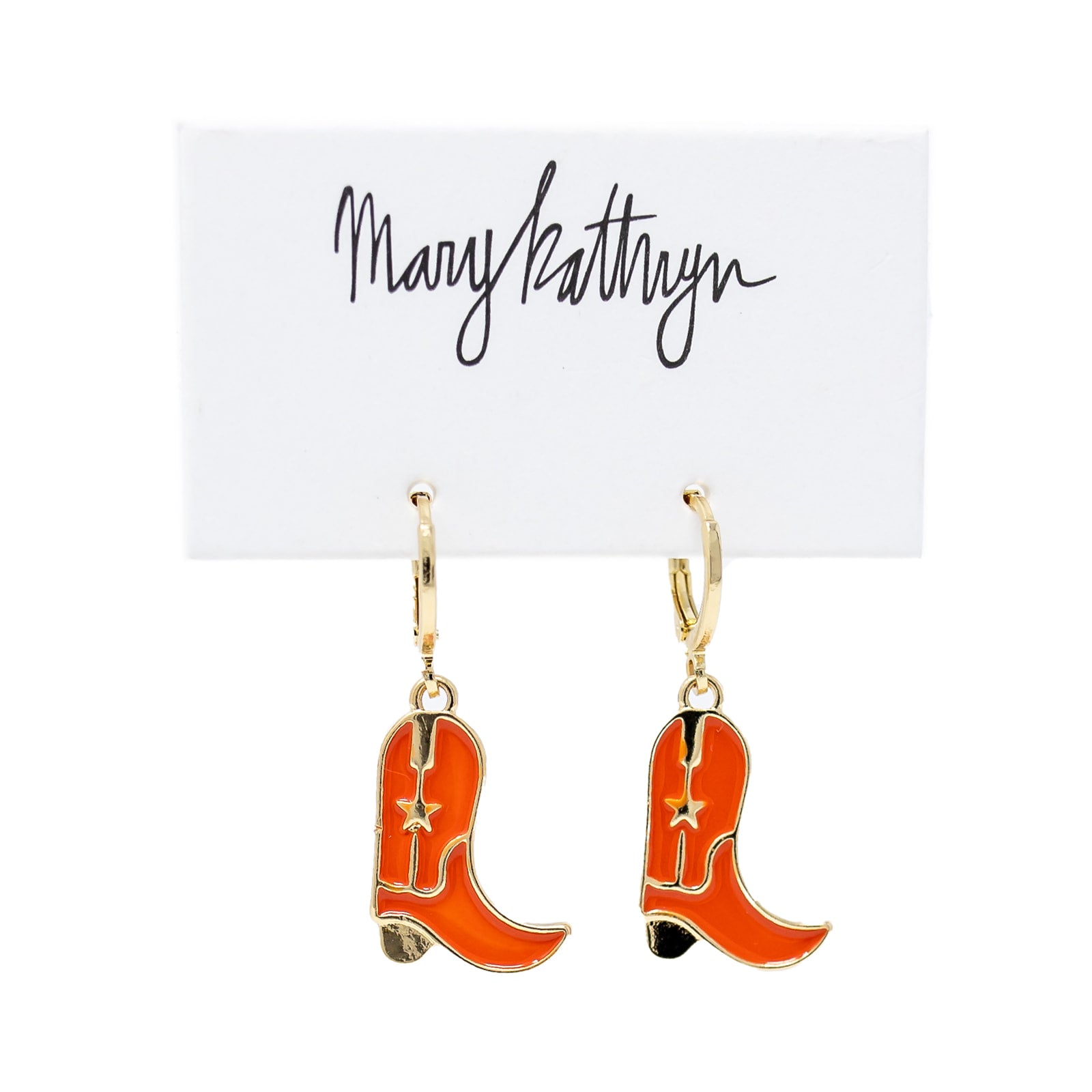 Orange Cowboy Boot Huggies – Mary Kathryn Design